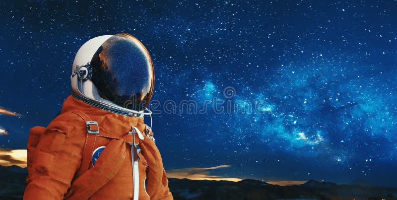 Adventure of Spaceman. Mixed Media Stock Illustration - Illustration of ...