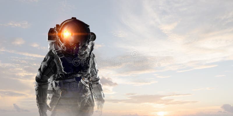 Adventure of Spaceman. Mixed Media Stock Image - Image of alien ...
