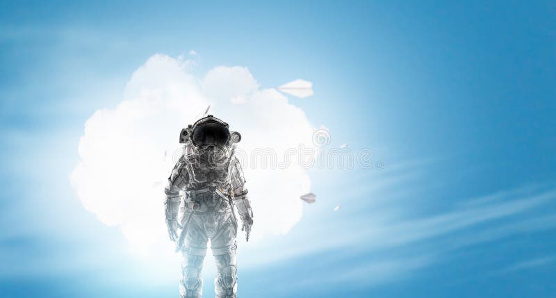 Adventure of Spaceman. Mixed Media Stock Image - Image of solar ...