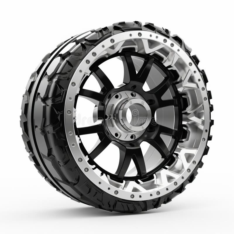 Adventure Themed 3d Tire Design in Silver and Black Stock Illustration ...