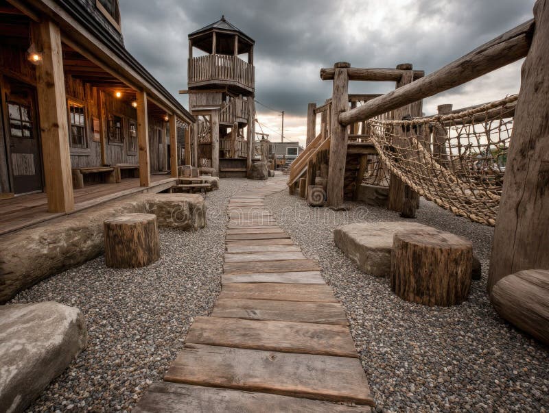 An Adventure-themed Park Showcasing Attractions for Exploration Stock ...