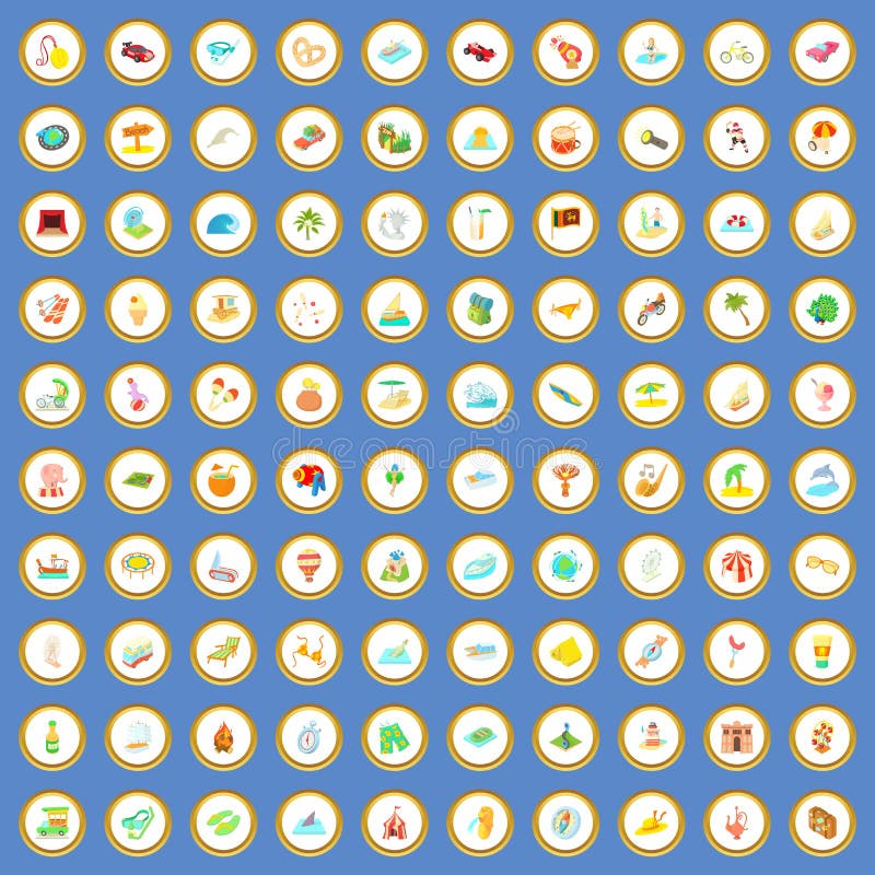 100 Adventure Time Icons Set Cartoon Vector Stock Vector - Illustration ...