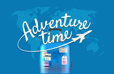 Adventure time. World map stock vector. Illustration of calligraphic ...