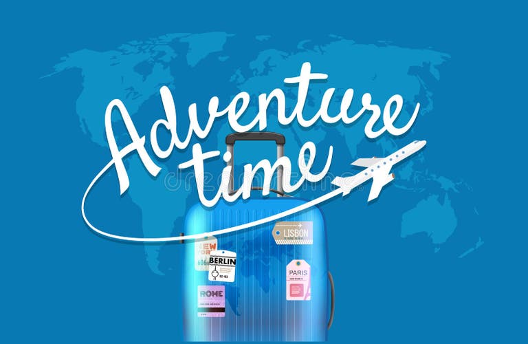 Adventure time. World map stock vector. Illustration of calligraphic ...