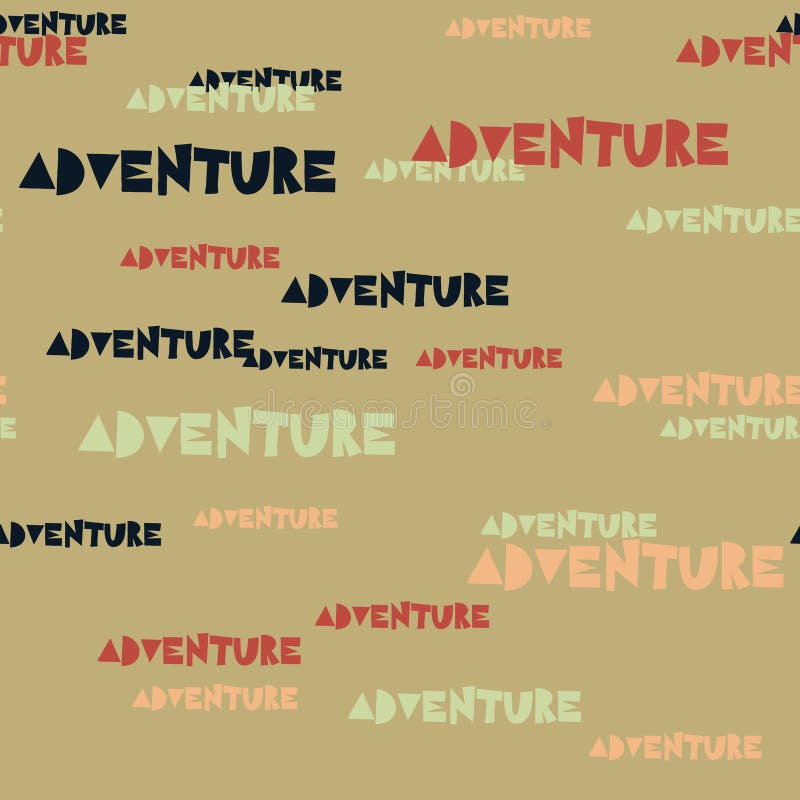 Adventure Typography Pattern Stock Vector - Illustration of adventure ...