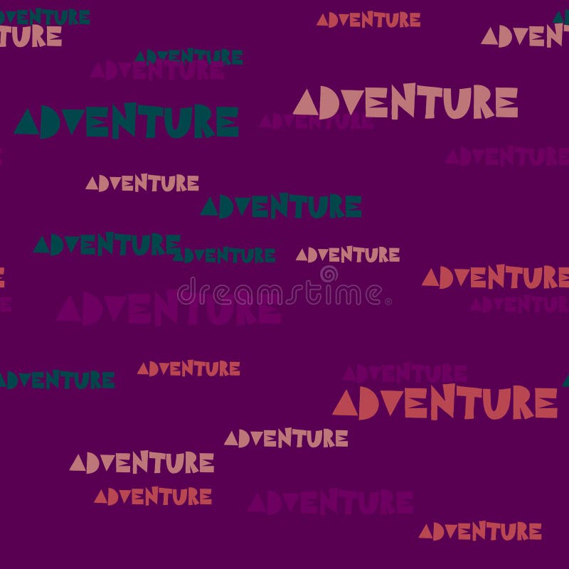 Adventure Typography Pattern Stock Vector - Illustration of adventure ...