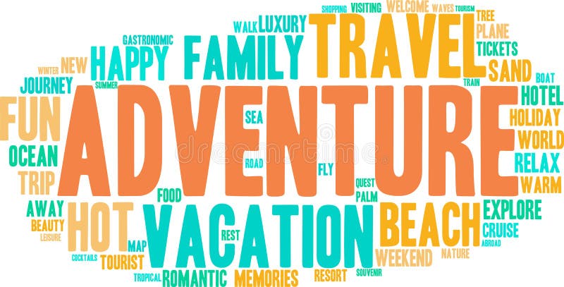 Adventure Word Isolated on White Background Stock Vector - Illustration ...