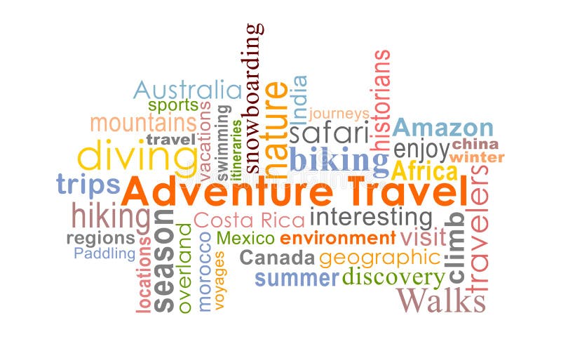 Adventure Word Cloud Design Stock Vector - Illustration of climbing ...