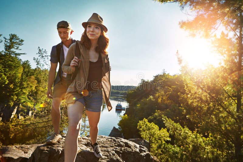 Adventure is Worthwhile in Itself. Rearview Shot of a Young Man ...