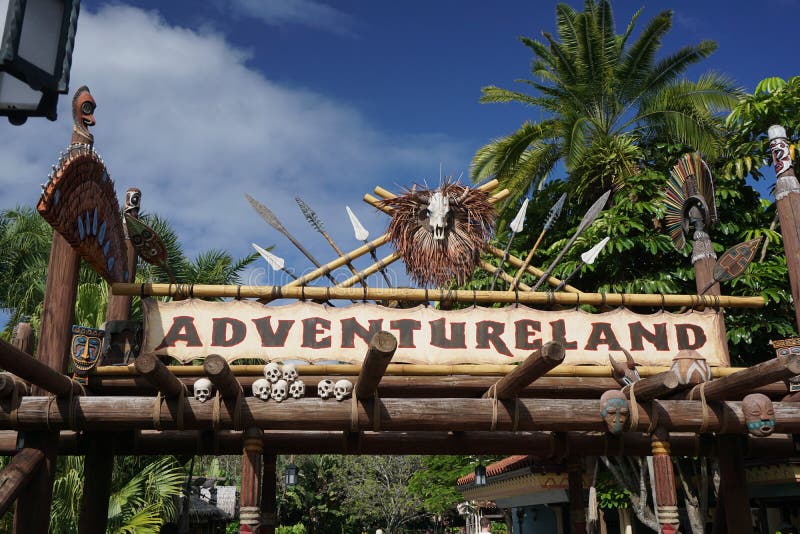 AdventureLand Sign in Disney World Editorial Photo - Image of world ...