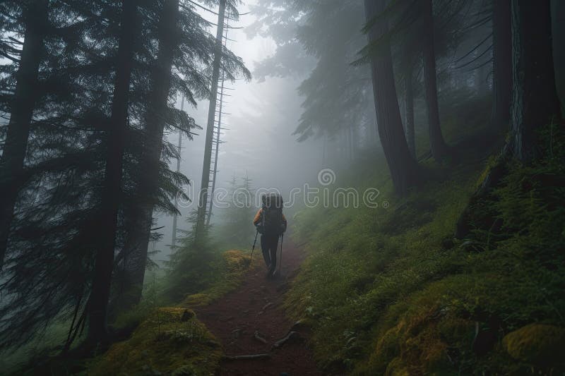 Adventures in the Forest of Mist and Fog, Generative AI Stock ...