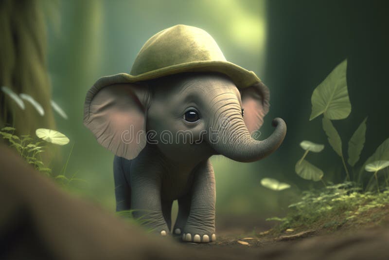 Adventures of the Jungle Explorer: Little Elephant with a Tropical Hat ...