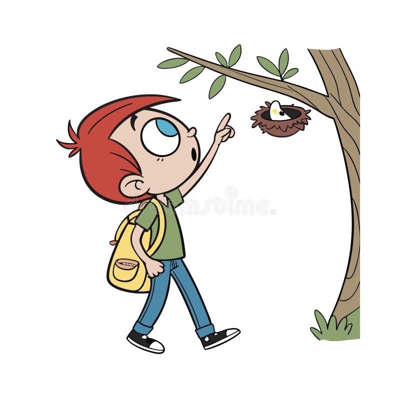 Adventurous Cartoon Boy Ready for Exploration Stock Vector ...