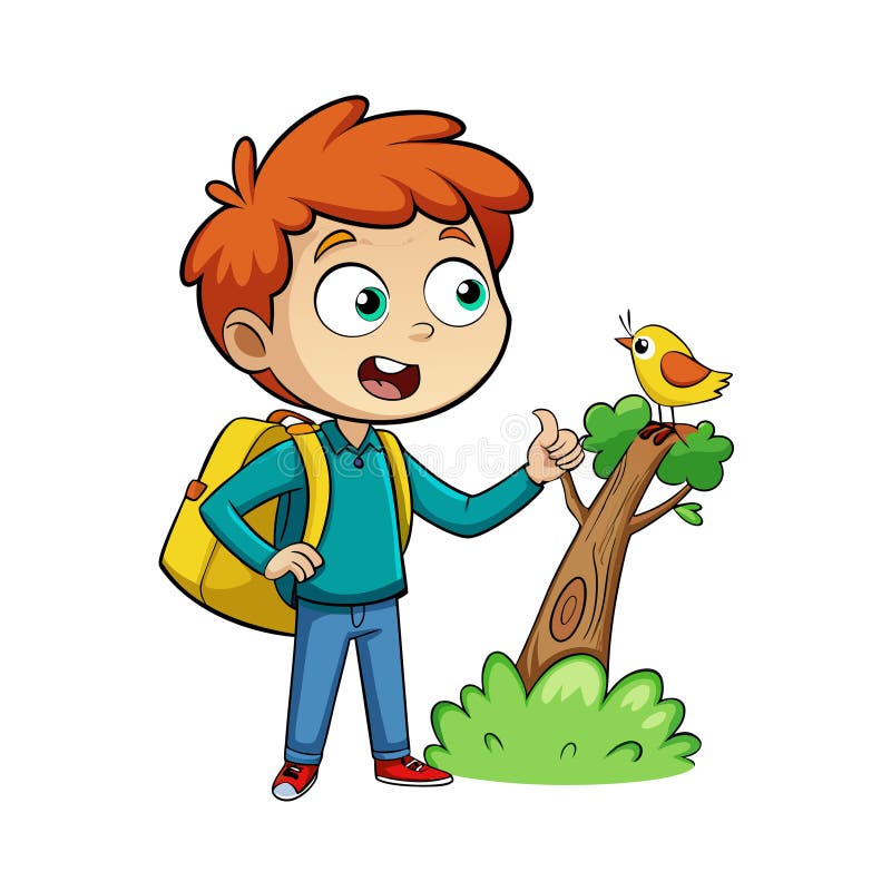Adventurous Cartoon Boy Ready for Exploration Stock Vector ...