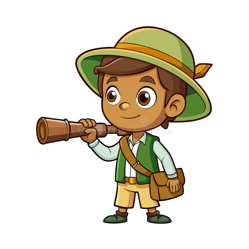 Adventurous Cartoon Explorer Boy Stock Vector - Illustration of ...