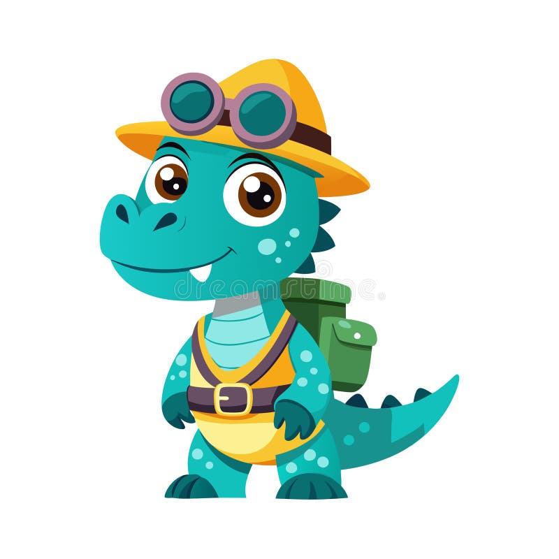 Adventurous Dino the Dynamic Explorer Character Stock Vector ...