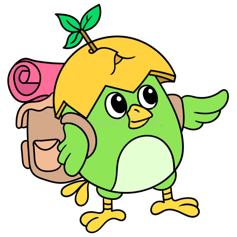 Adventurous Chicks Look for New Things, Doodle Icon Image Kawaii Stock ...
