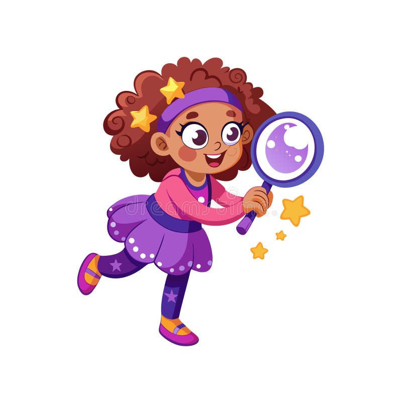 Adventurous Curious Girl stock vector. Illustration of exploration ...