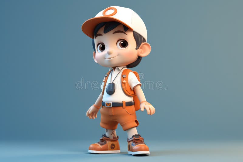 "Adventurous 3D Cartoon Boy: Expressive Character Design for Projects ...