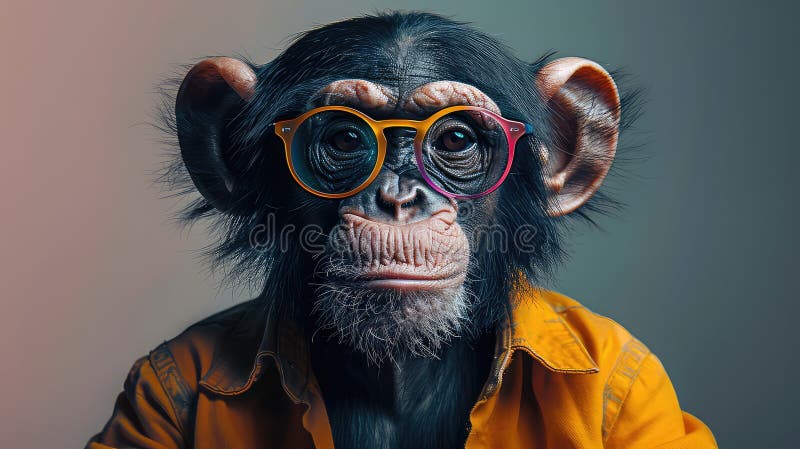 Adventurous Journey: a Cute Monkey with Goggles Stock Image - Image of ...