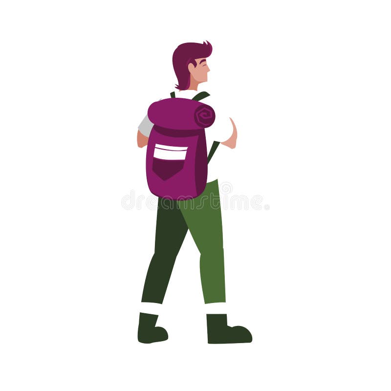 Adventurous Man with Travelbag Stock Vector - Illustration of discovery ...