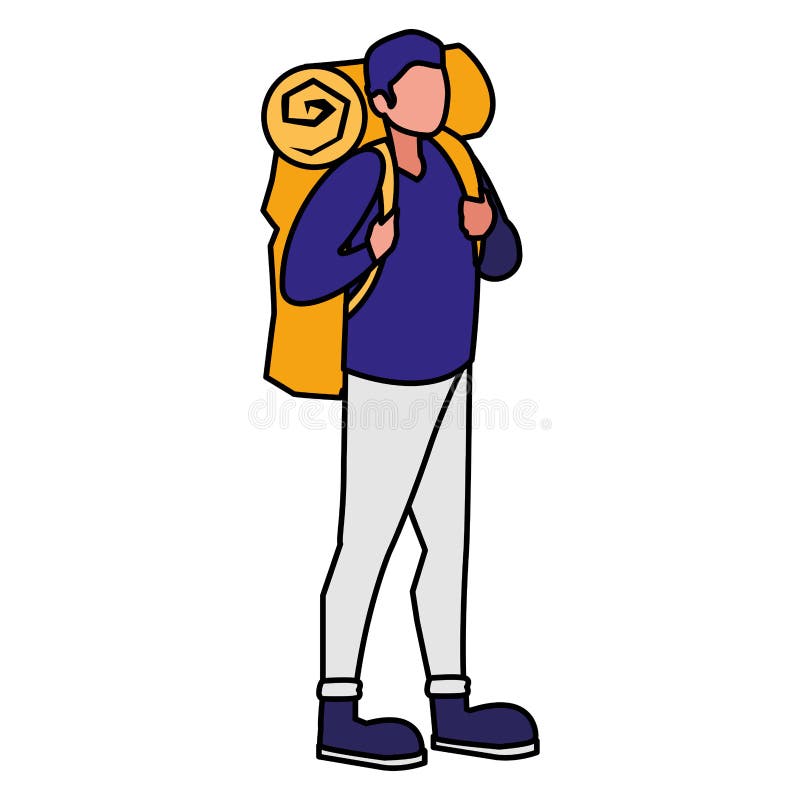 Adventurous Man with Travelbag Stock Vector - Illustration of human ...