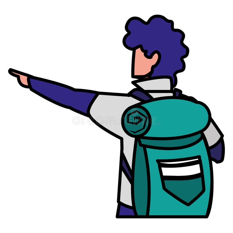 Adventurous Man with Travelbag Stock Vector - Illustration of landscape ...