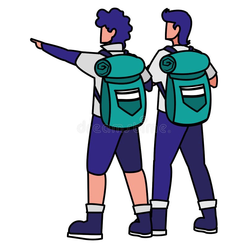 Adventurous Men with Travelbag Stock Vector - Illustration of person ...