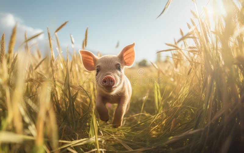 Adventurous Pig on a Curiosity Quest Stock Illustration - Illustration ...