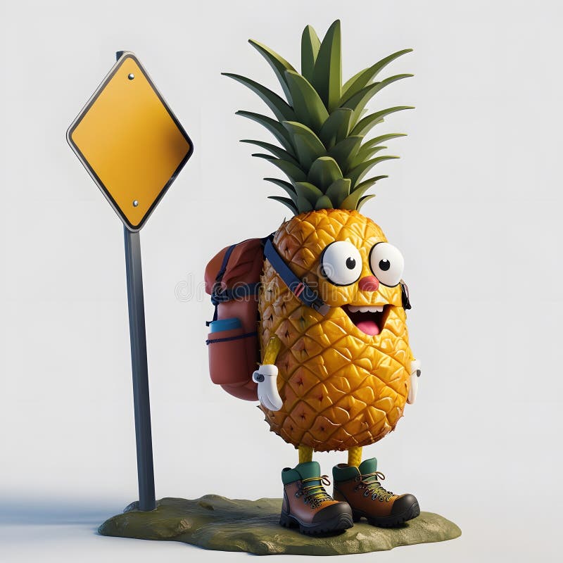Adventurous Pineapple Backpacker Stock Illustrations – 1 Adventurous ...