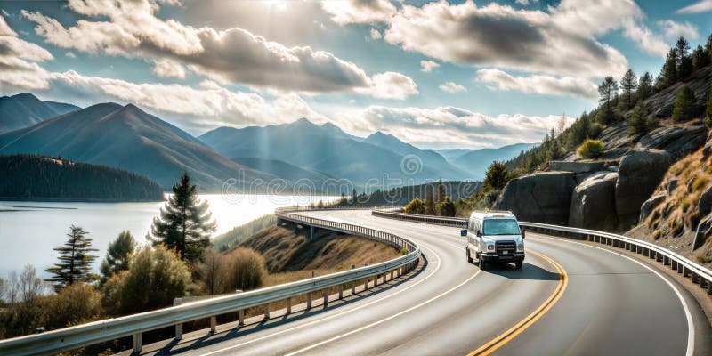 Adventurous Road Trip Banner with Scenic Highways Stock Image - Image ...