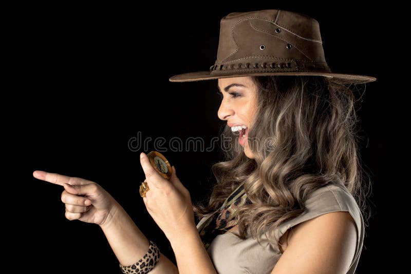 Adventurous Woman on Safari Stock Image - Image of portrait ...