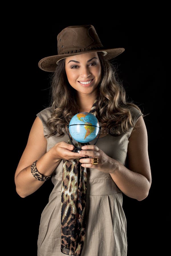 Adventurous Woman on Safari Stock Photo - Image of detective, female ...