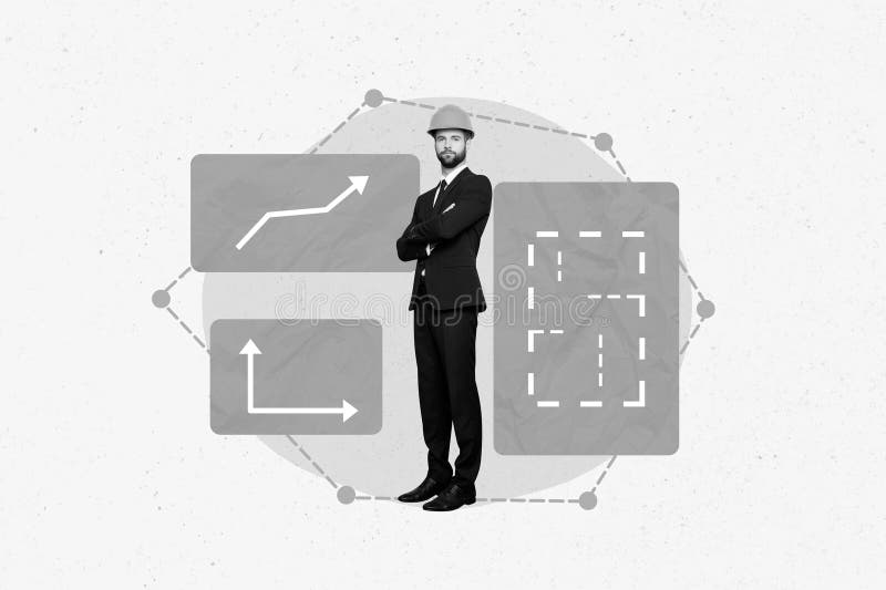 Advert Creative Magazine Collage of Qualified Architect Man Doing ...