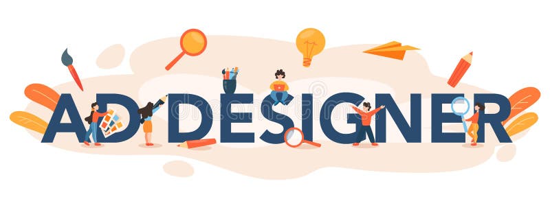 Advert Designer Typographic Header. Artist Creating Modern Stock Vector ...