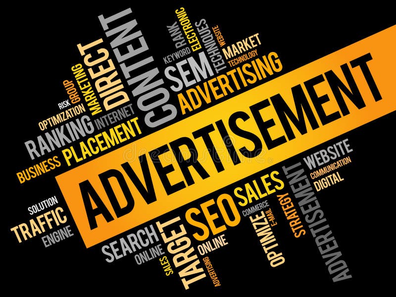 ADVERTISEMENT Word Cloud Background Stock Illustration - Illustration ...