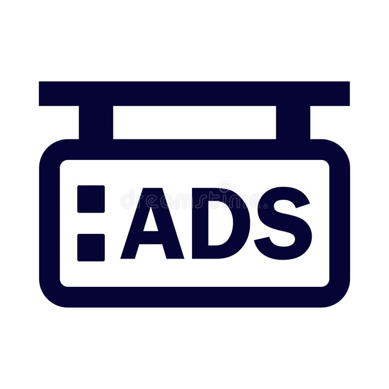 Advertisement, Advertising, Billboard, Poster, Board White Line Icon ...