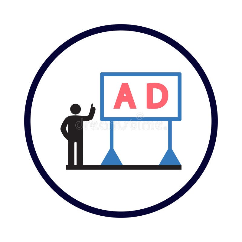 Advertisement, Advertising, Billboard Icon Stock Vector - Illustration ...