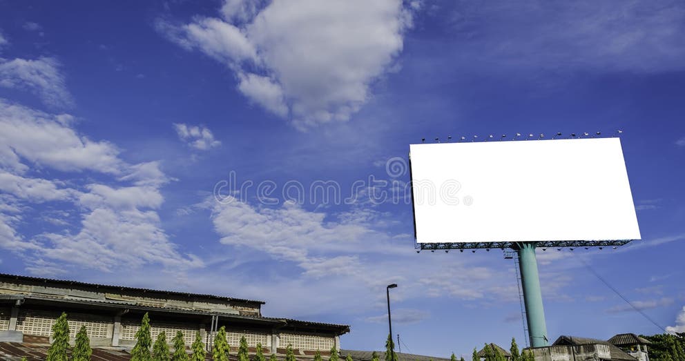 Advertisement Bill Board with Blue Sky in Background. Stock Image ...