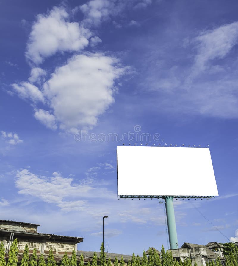 Advertisement Bill Board with Blue Sky in Background. Stock Image ...