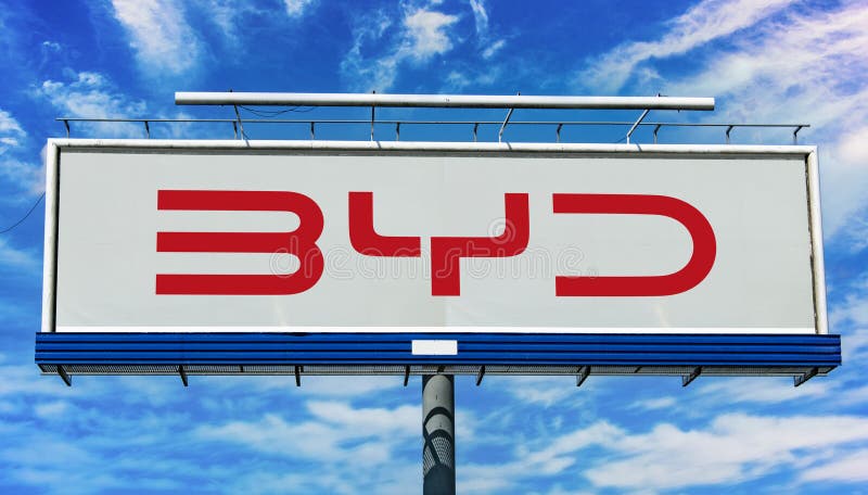 Advertisement Billboard Displaying Logo of BYD Auto Co Editorial Stock ...