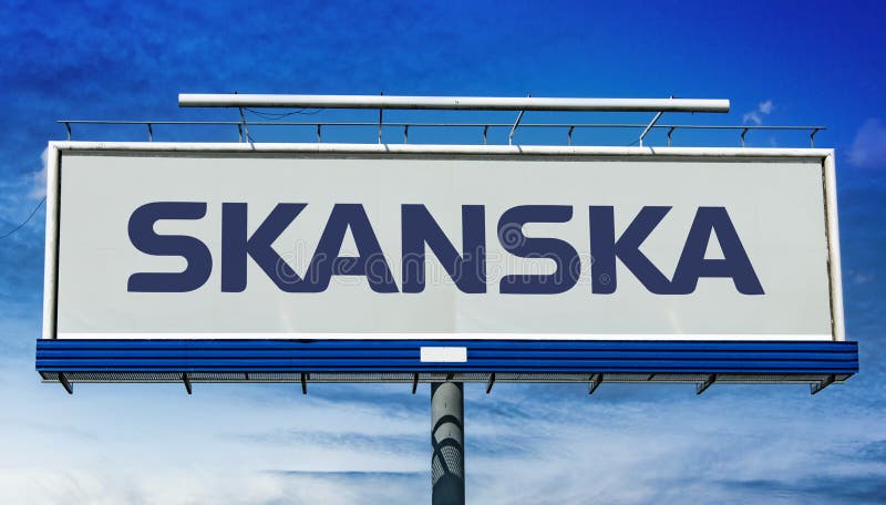 Advertisement Billboard Displaying Logo of Skanska Editorial Photo ... Advertisement Billboard Displaying Logo of Skanska Editorial Photo ...