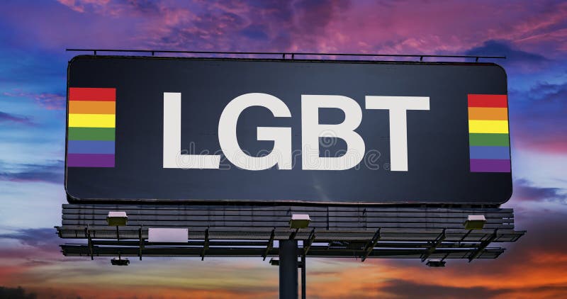 Advertisement Billboard Displaying the Sign of LGBT Movement Stock ...