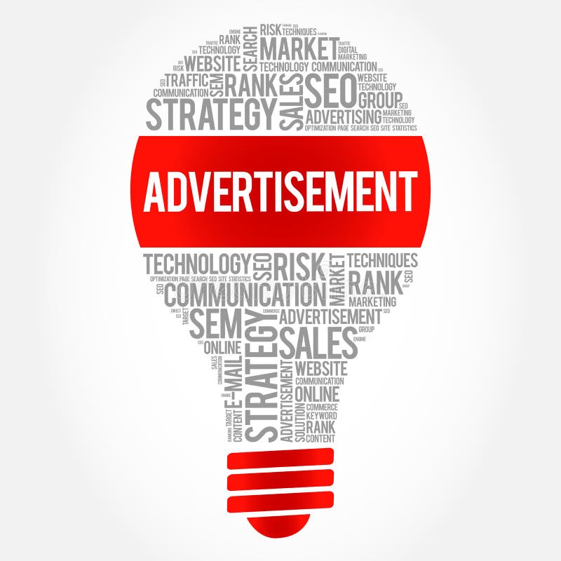 ADVERTISEMENT word cloud stock illustration. Illustration of ...