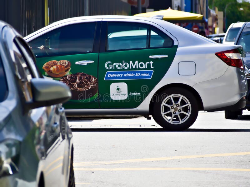 Advertisement on Side of Car Promoting Grab Services Editorial Image ...