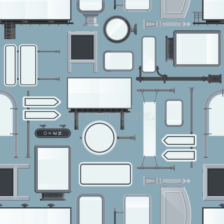 Advertisement Clean White Street Ad Billboards Template Vector Seamless ...