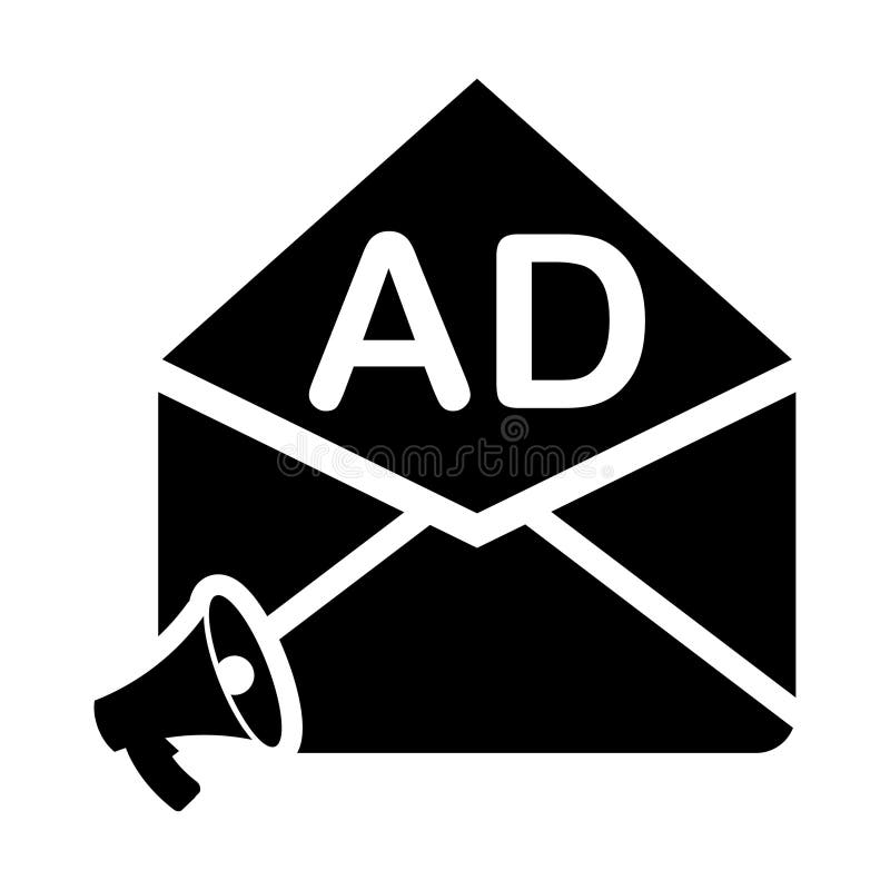 Advertisement Email Icon stock vector. Illustration of promotion ...