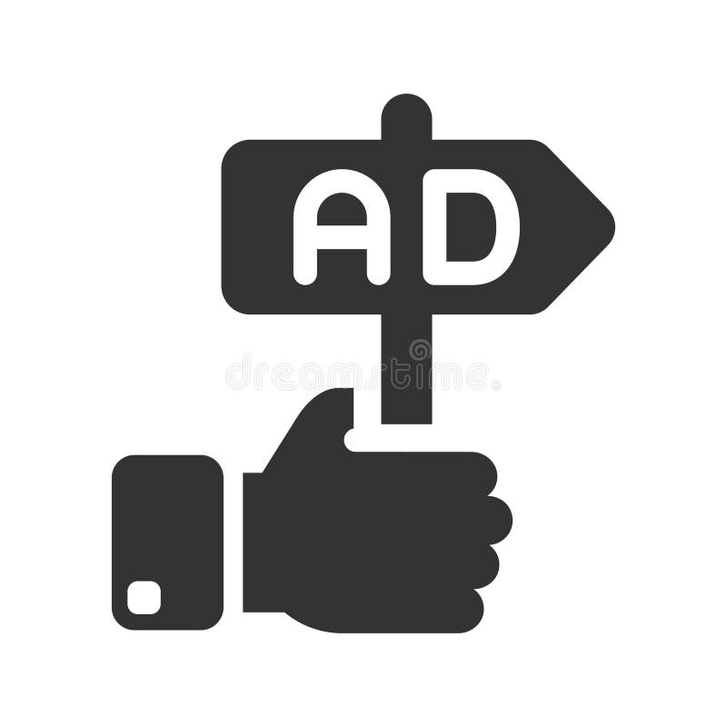 Advertisement hold icon stock vector. Illustration of sign - 272985236