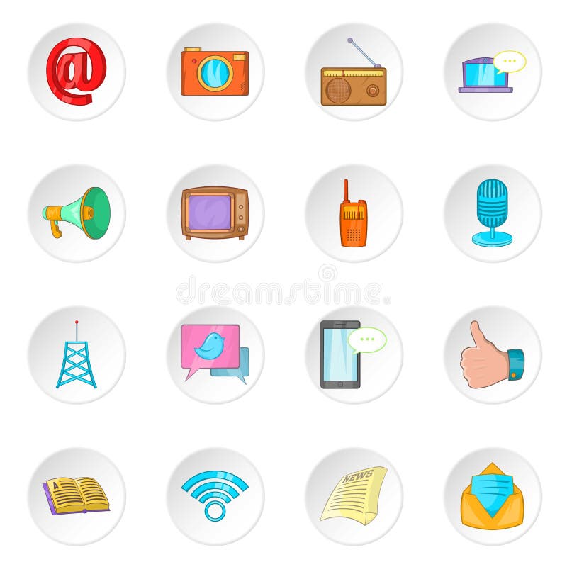 Advertisement Icons, Cartoon Style Stock Vector - Illustration of mail ...