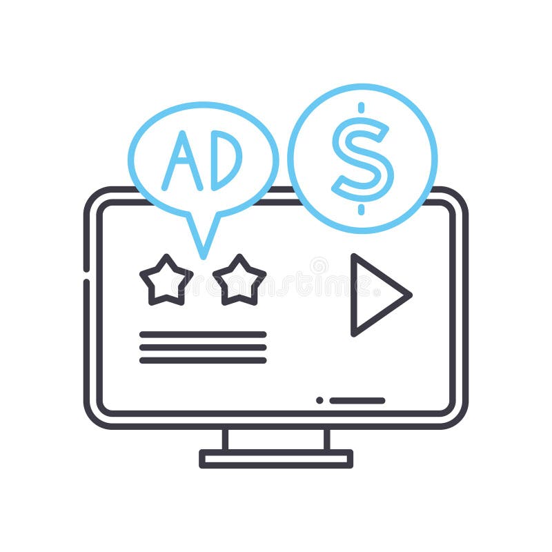Advertisement Line Icon, Outline Symbol, Vector Illustration, Concept ...